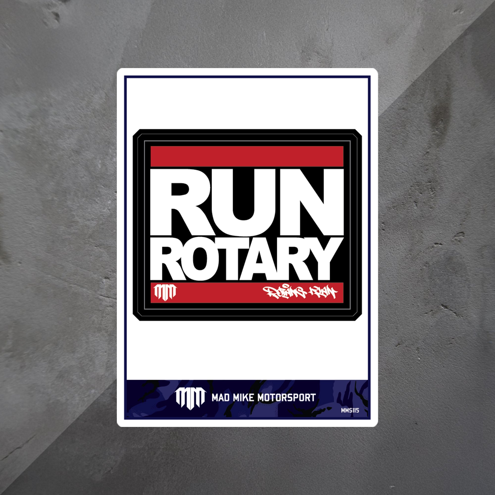 RUN ROTARY Decal - Blk – Mad Mike Motorsport